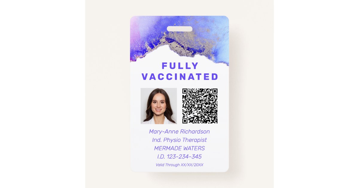 Personalized Vaccination ID Photo QR Code Badge | Zazzle