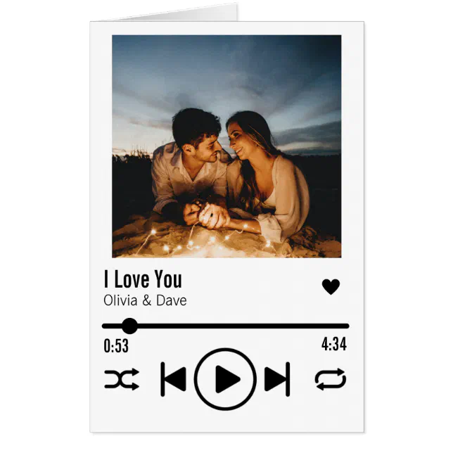 Personalized Valentine Photo Song Playlist Card | Zazzle