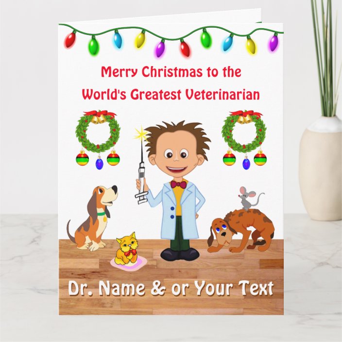 Personalized Veterinarian Christmas Cards Male Vet | Zazzle.com