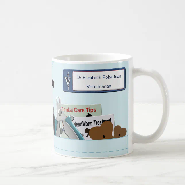 Personalized Veterinary Scrubs Light Blue Coffee Mug | Zazzle