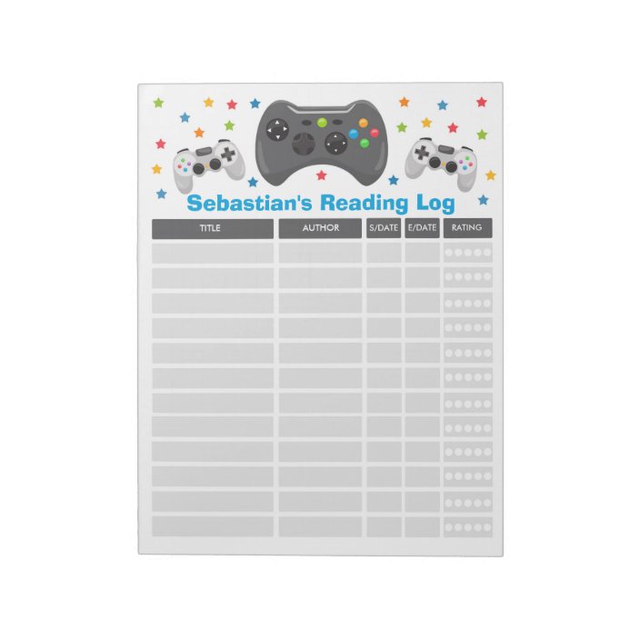 Personalized Video Game Reading Log Homeschool Log Notepad | Zazzle.com