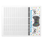 Personalized Video Game Reading Log Homeschool Log Notepad | Zazzle