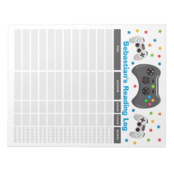 Personalized Video Game Reading Log Homeschool Log Notepad | Zazzle