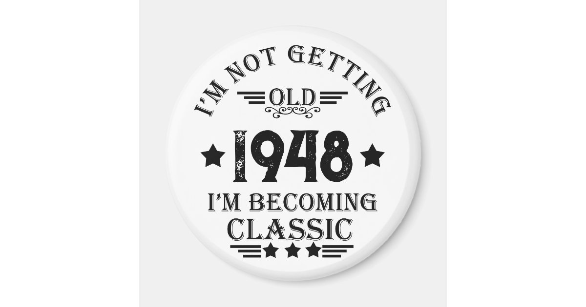 Personalized vintage 75th birthday magnet | Zazzle