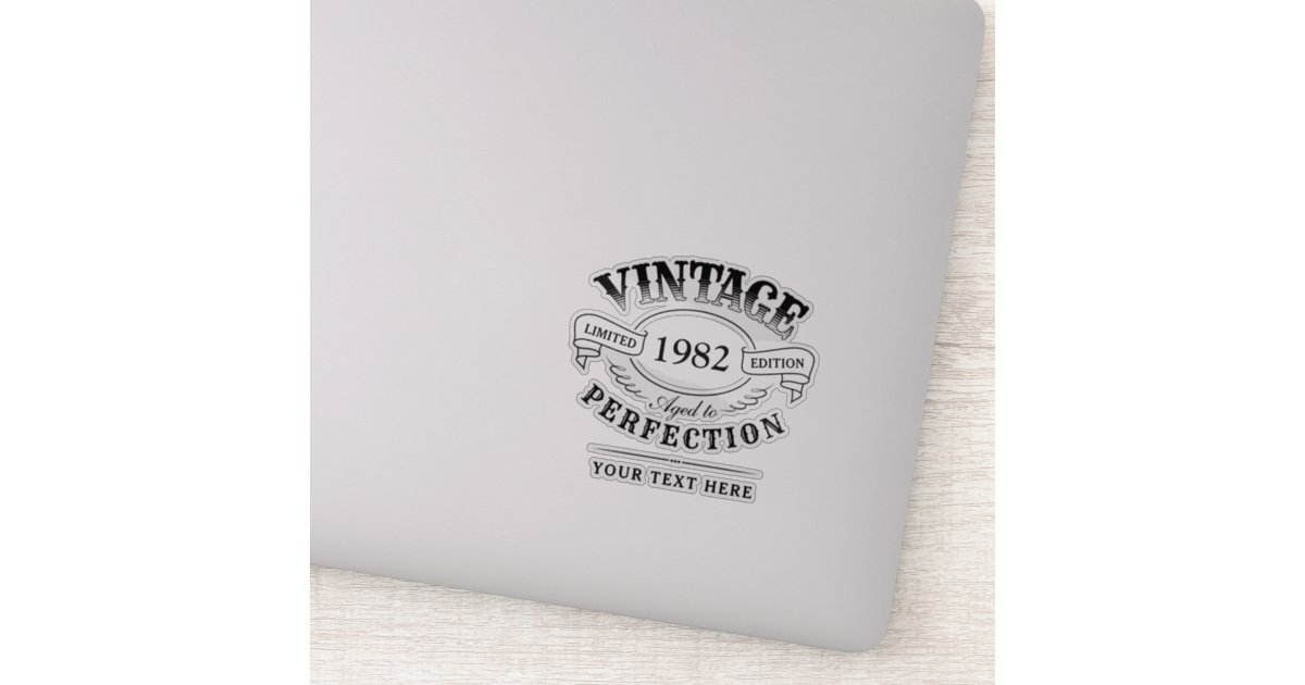 Personalized Vintage Aged To Perfection Birthday Sticker | Zazzle