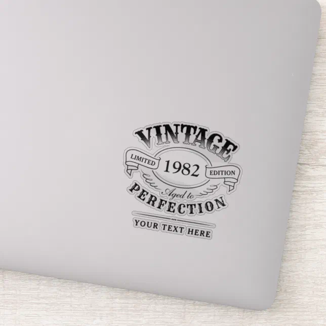 Personalized Vintage Aged To Perfection Birthday Sticker | Zazzle