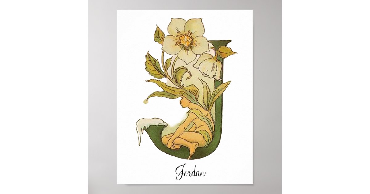 Personalized Vintage Alphabet Letter J Poster | Zazzle