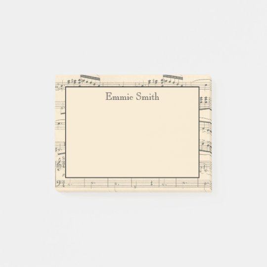 Personalized Vintage Antique Sheet Music Post-it Notes | Zazzle.com
