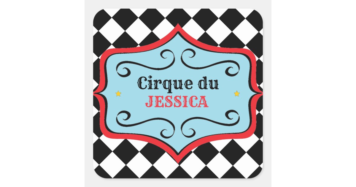 Personalized Vintage Circus Party Stickers | Zazzle