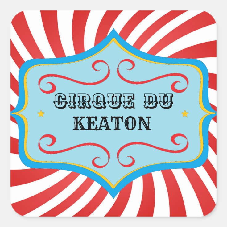 Personalized Vintage Circus Party Stickers | Zazzle