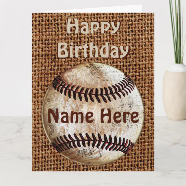 Personalized Vintage Happy Birthday Baseball Cards | Zazzle