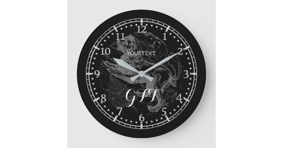 Personalized Vintage Leo Constellation Zodiac Large Clock | Zazzle
