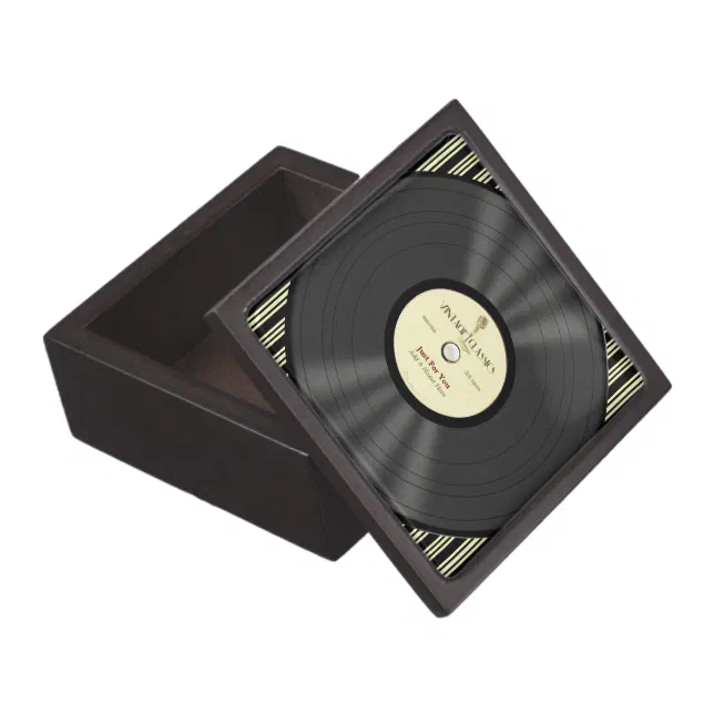 Personalized Vintage Microphone Vinyl Record Jewelry Box | Zazzle