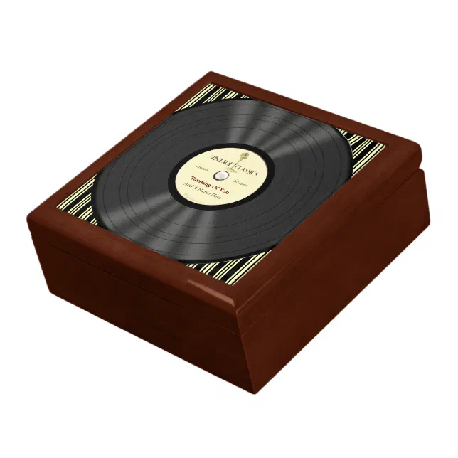 Personalized Vintage Microphone Vinyl Record Jewelry Box | Zazzle
