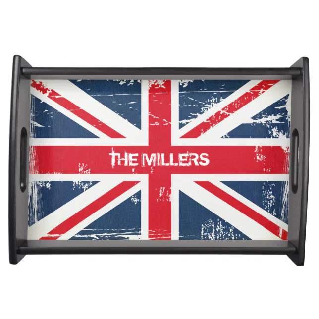 Personalized Vintage UK Flag Union Jack Serving Tray | Zazzle