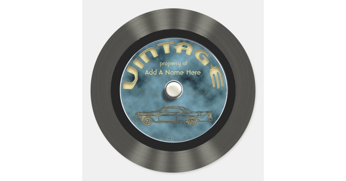 Personalized Vintage Vinyl Record Stickers | Zazzle