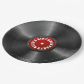 Personalized Vinyl Album Record Red Party Paper Plates | Zazzle