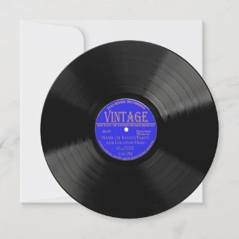 Personalized Vinyl Record Design Invitation | Zazzle