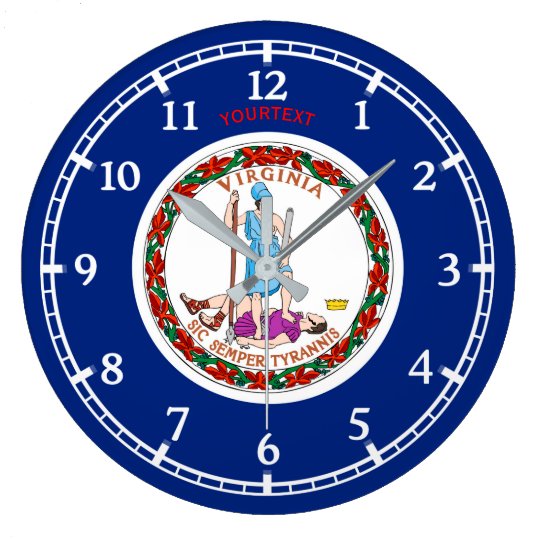 Personalized Virginia State Flag Design on a Large Clock | Zazzle.com