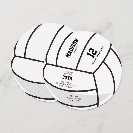 Personalized Volleyball Ball Birthday Party Invitation | Zazzle