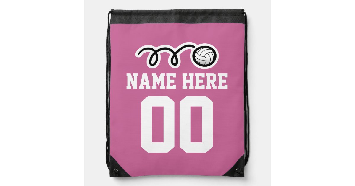 Personalized volleyball drawstring backpack bag | Zazzle