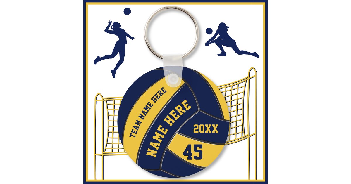 Personalized Volleyball Keychains BULk or One | Zazzle