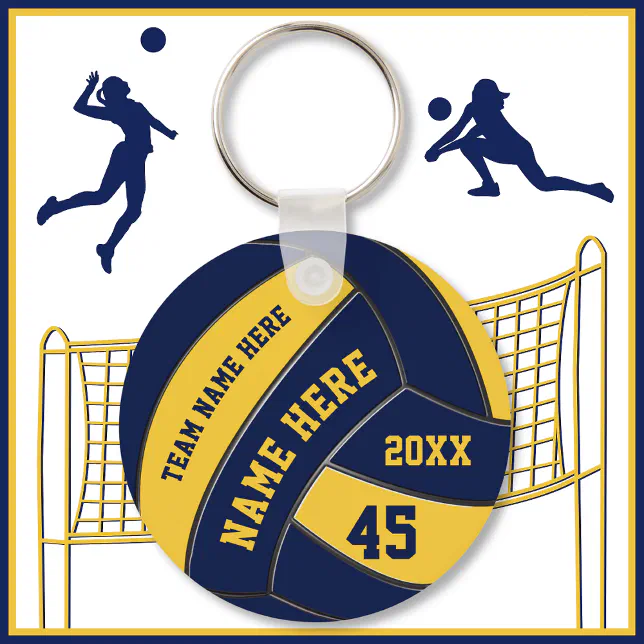 Personalized Volleyball Keychains BULk or One | Zazzle
