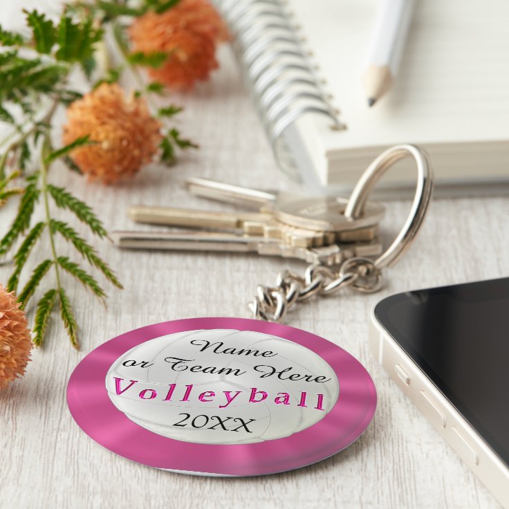 Personalized Volleyball Keychains with NAMES, YEAR | Zazzle