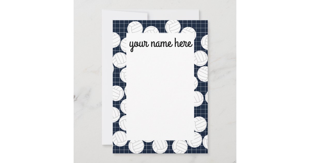 Personalized Volleyball Notecards | Zazzle