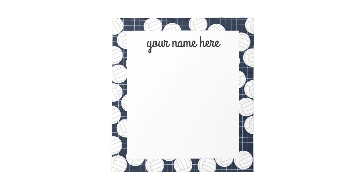 Personalized Volleyball Notepad | Zazzle