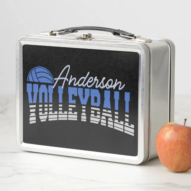 Personalized Volleyball Player ADD NAME Team Champ Metal Lunch Box | Zazzle