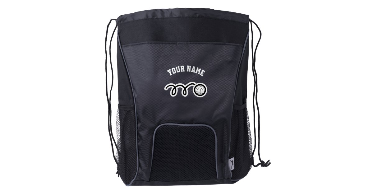 Personalized volleyball player drawstring backpack | Zazzle