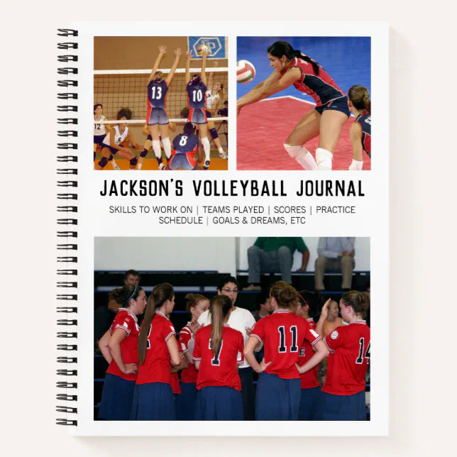 Personalized Volleyball Player Team Photo Collage Notebook | Zazzle