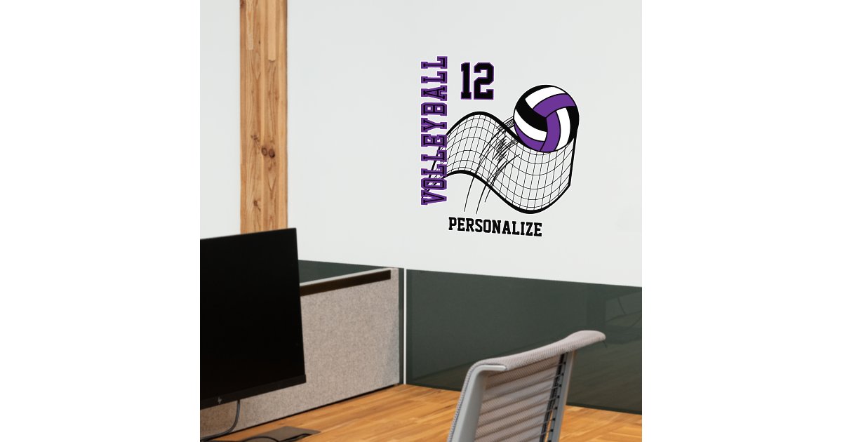 Personalized - Volleyball - Purple, Black, White Wall Decal | Zazzle