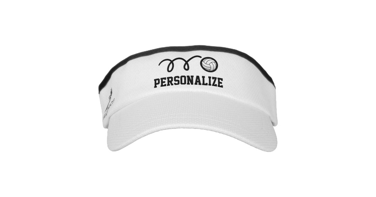 Personalized volleyball sun visor for men or women | Zazzle