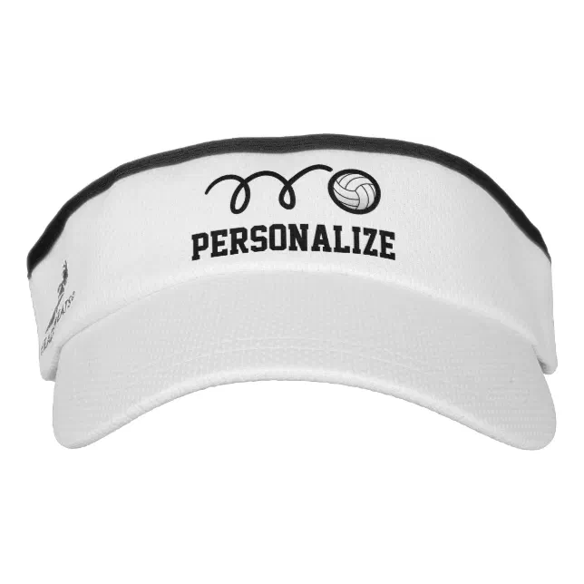 Personalized volleyball sun visor for men or women | Zazzle