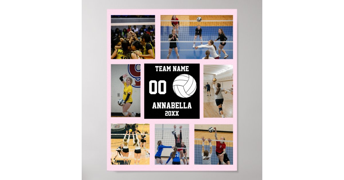 Personalized Volleyball Team Girls Photo Collage Poster | Zazzle