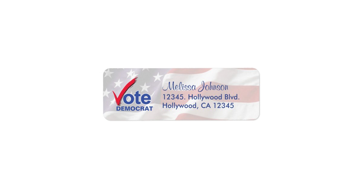 Personalized Vote Democrat Return Address Labels | Zazzle