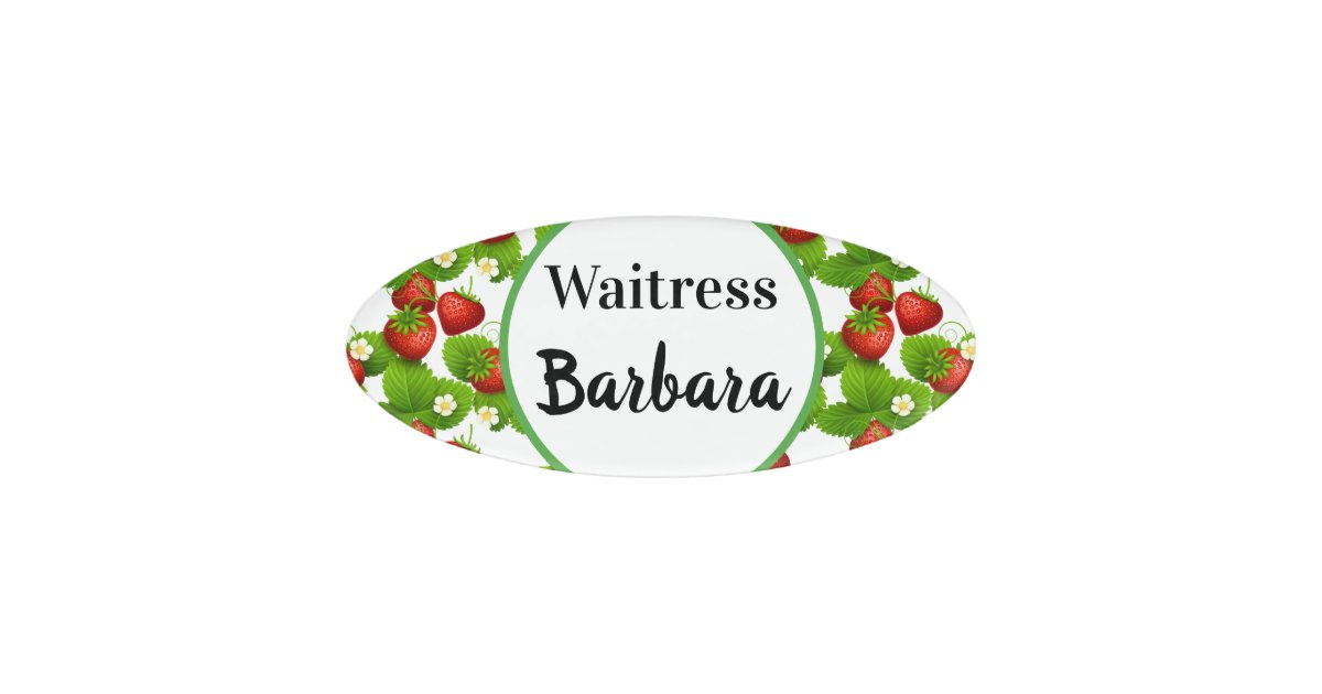 Personalized Waitress Name Tag | Zazzle