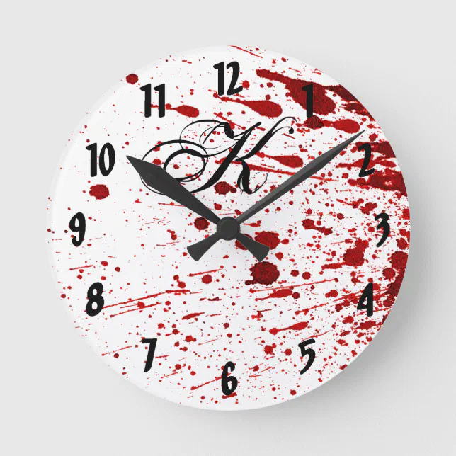 Personalized Wall Clock Blood Splatter Vampire Got | Zazzle