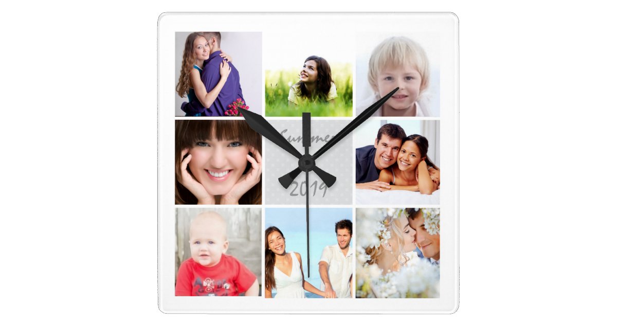 Personalized Wall Clock Family or Couple's Photos | Zazzle.com