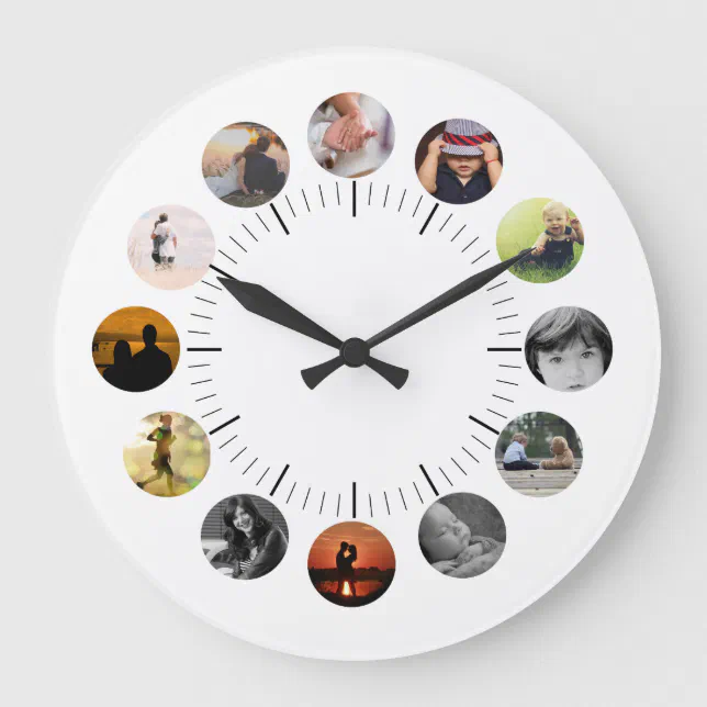 Personalized Wall Clock With Photos | Zazzle