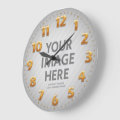 Personalized Wall Clocks Big Golden Numbers Photo | Zazzle