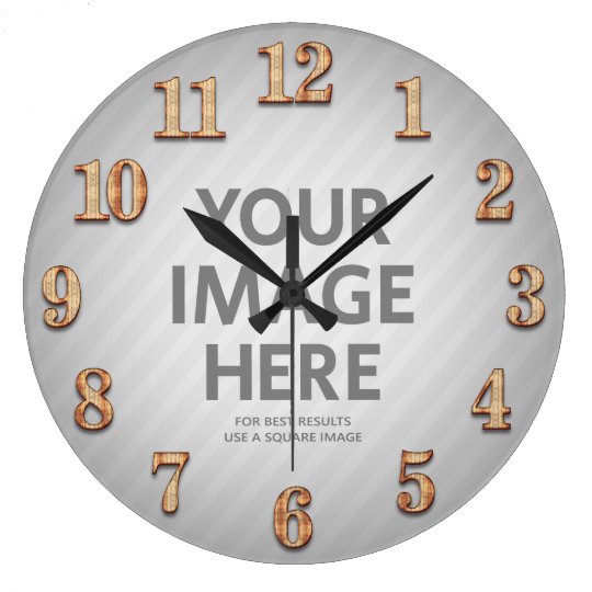 Personalized Wall Clocks Big Wood Numbers Photo | Zazzle.com