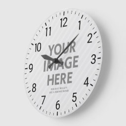 Personalized Wall Clocks Custom Big Round Photo | Zazzle