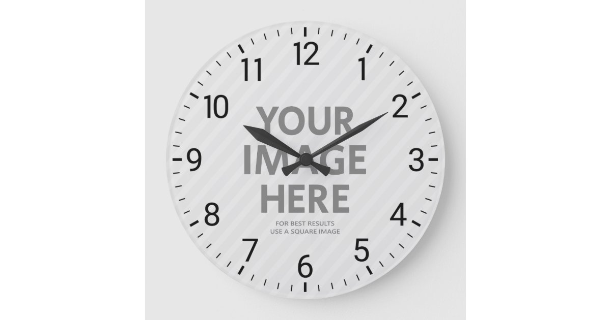 Personalized Wall Clocks Custom Big Round Photo | Zazzle
