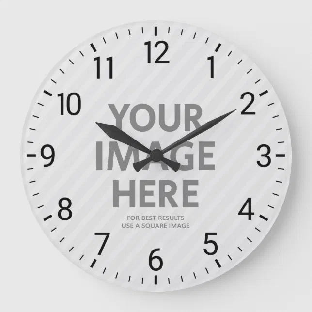 Personalized Wall Clocks Custom Big Round Photo | Zazzle