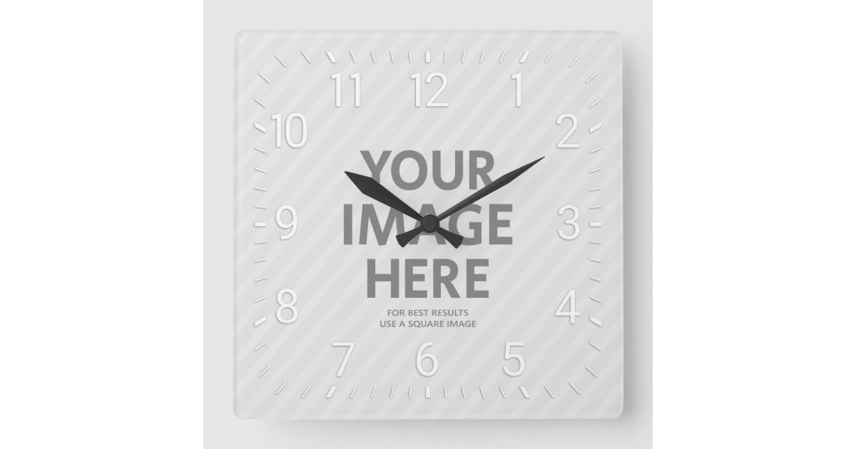 Personalized Wall Clocks Custom Big Square Photo | Zazzle