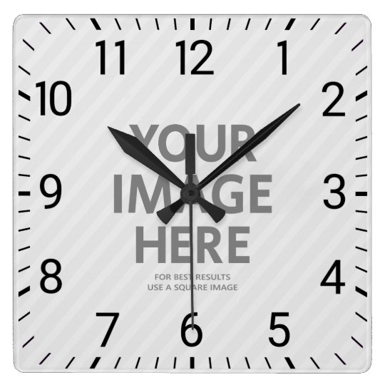Personalized Wall Clocks Custom Big Square Photo | Zazzle.com