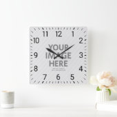 Personalized Wall Clocks Custom Big Square Photo | Zazzle
